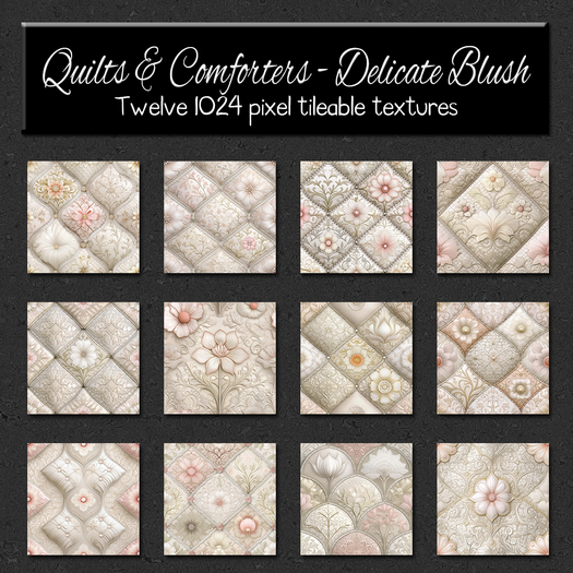 Second Life Marketplace - *Wallflowers* Quilts & Comforters - Delicate Blush